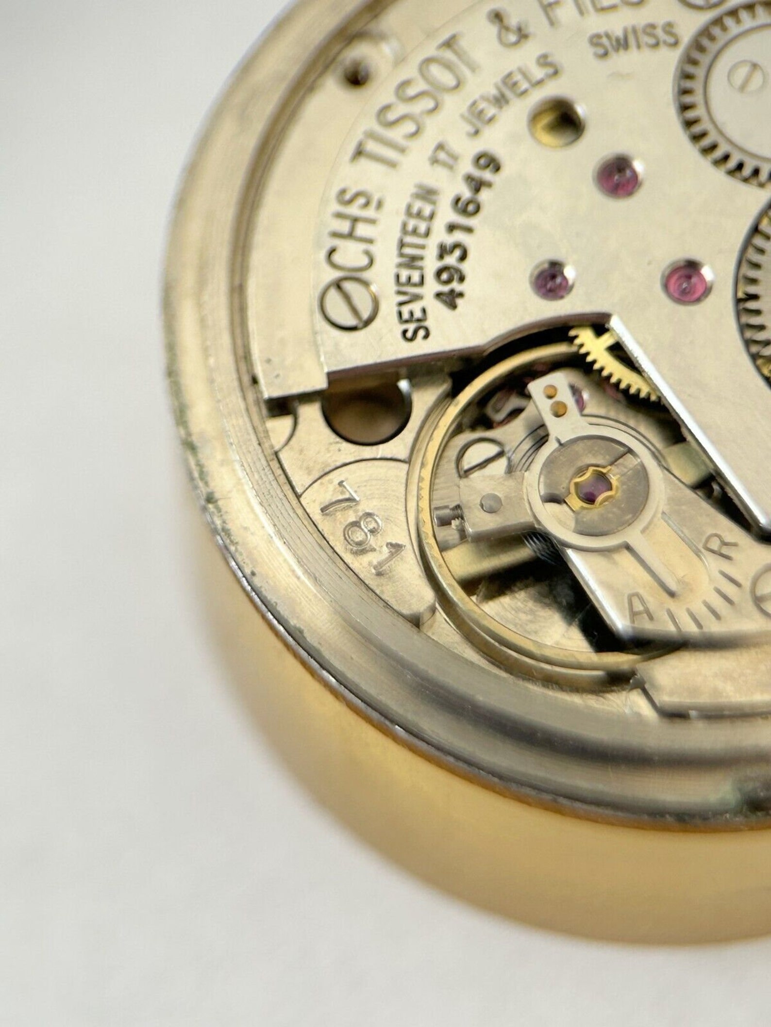 Tissot Cal 781 Watch Parts Movement Balance Fork Spring Bridge Dial 784 ...