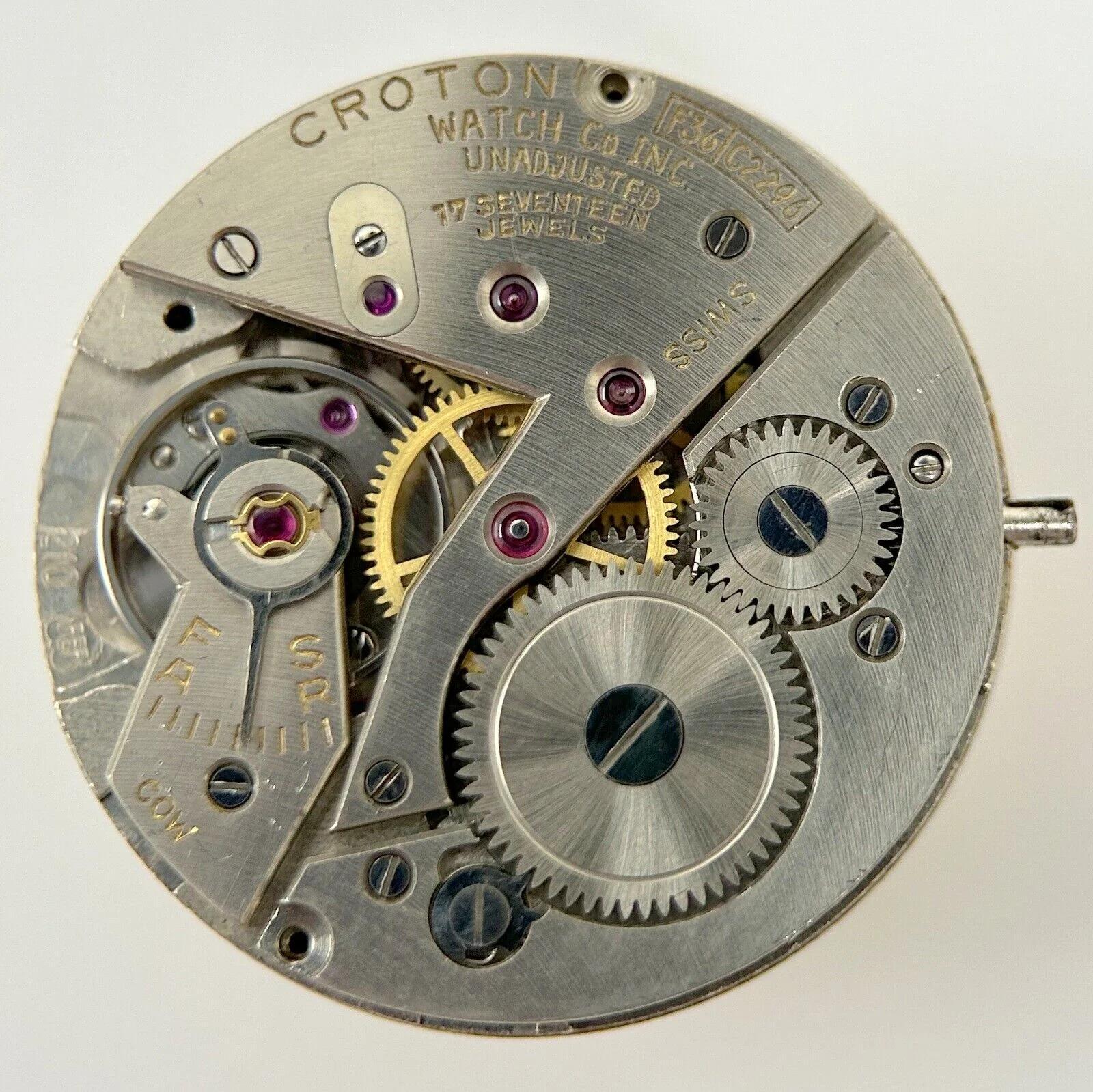 Croton Cal F.36 C2296 FEF 210 Watch Parts Movement Balance Fork Spring ...