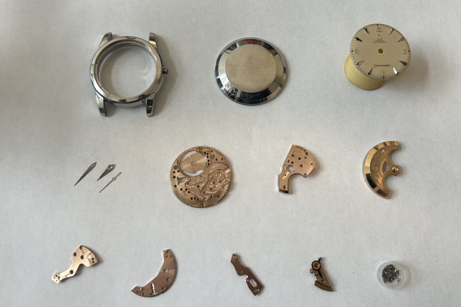 Omega Cal 470 Watch Parts Movement Balance Fork Wheels Springs Bridge ...