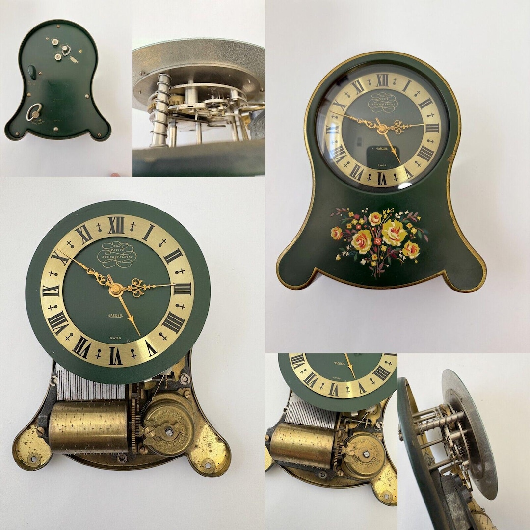 Jaeger Lecoultre Musical Alarm Clock PICK-A-PART Movement Cal 211 Reuge ...