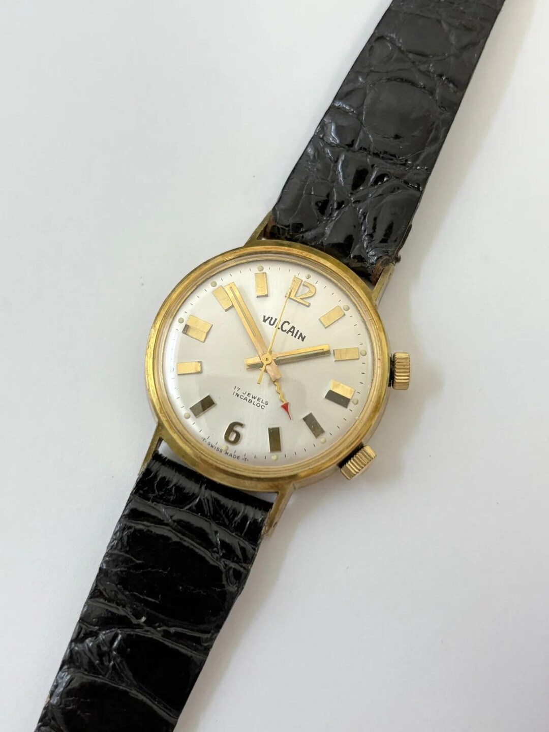 Vtg Vulcain Alarm Watch Runs & Sets Alarm Works, but May Need Service ...