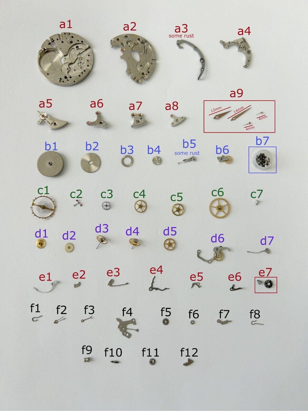 Venus Cal 175 Movement Part Balance Wheel Spring Barrel Bridge Wakmann ...