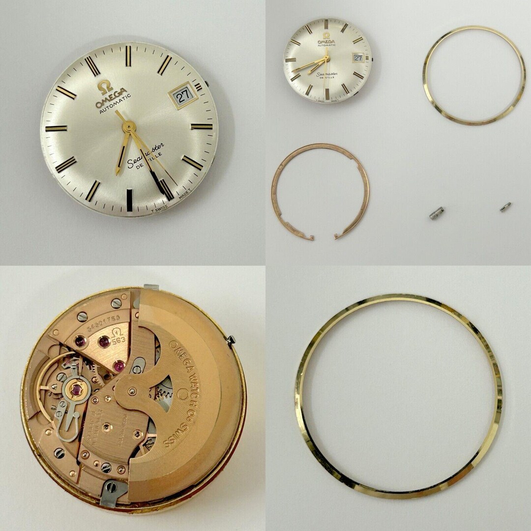 Omega Cal 563 Watch Parts Movement Calendar Disk Fork Wheels Springs ...