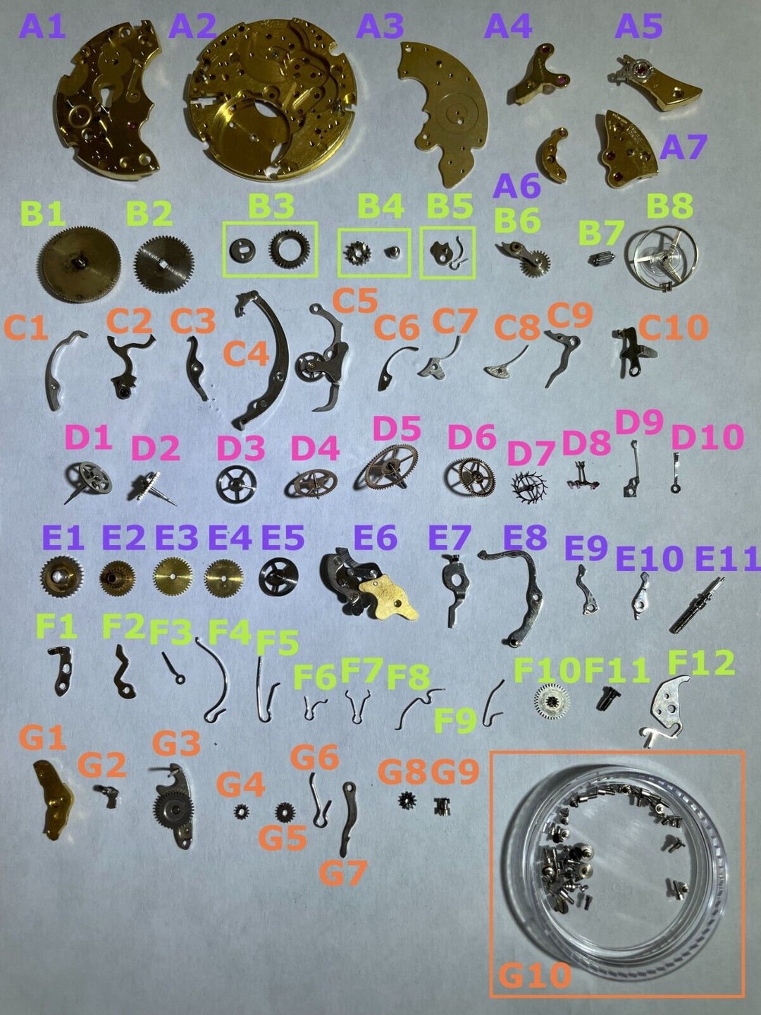 Valjoux Cal 730 Parts ( 72c 72 23 ) Movement Balance Fork Wheels ...