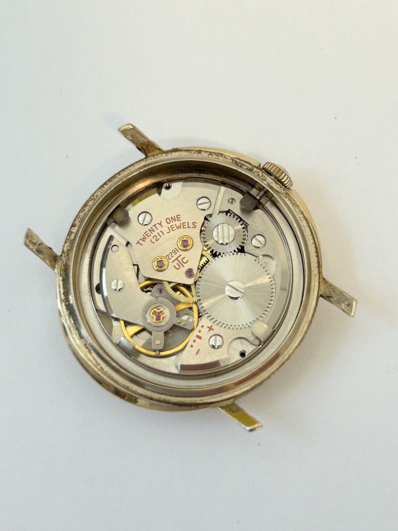 Waltham Cal UTC 2291 Watch Parts Movement Balance Spring Dial Hand Case ...