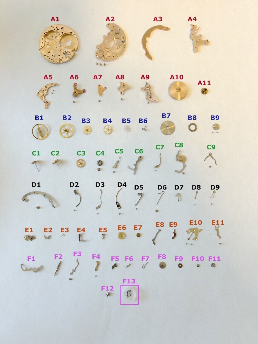 Venus Cal 178 Movement Part Balance Wheel Spring Barrel Bridge Wakmann ...