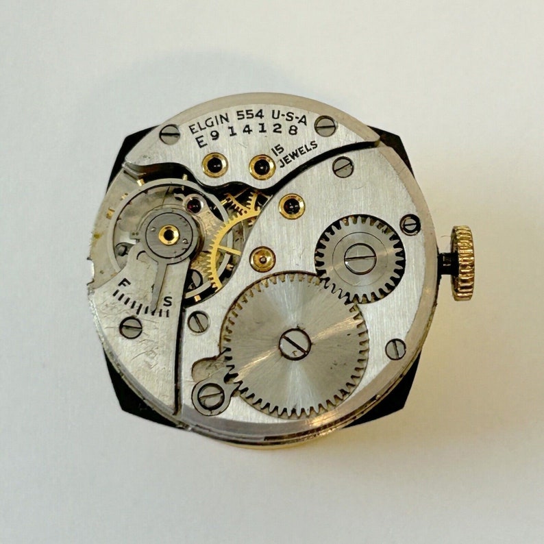 Elgin Cal 554 Watch Parts Movement Balance Fork Wheels Spring Bridge - Etsy
