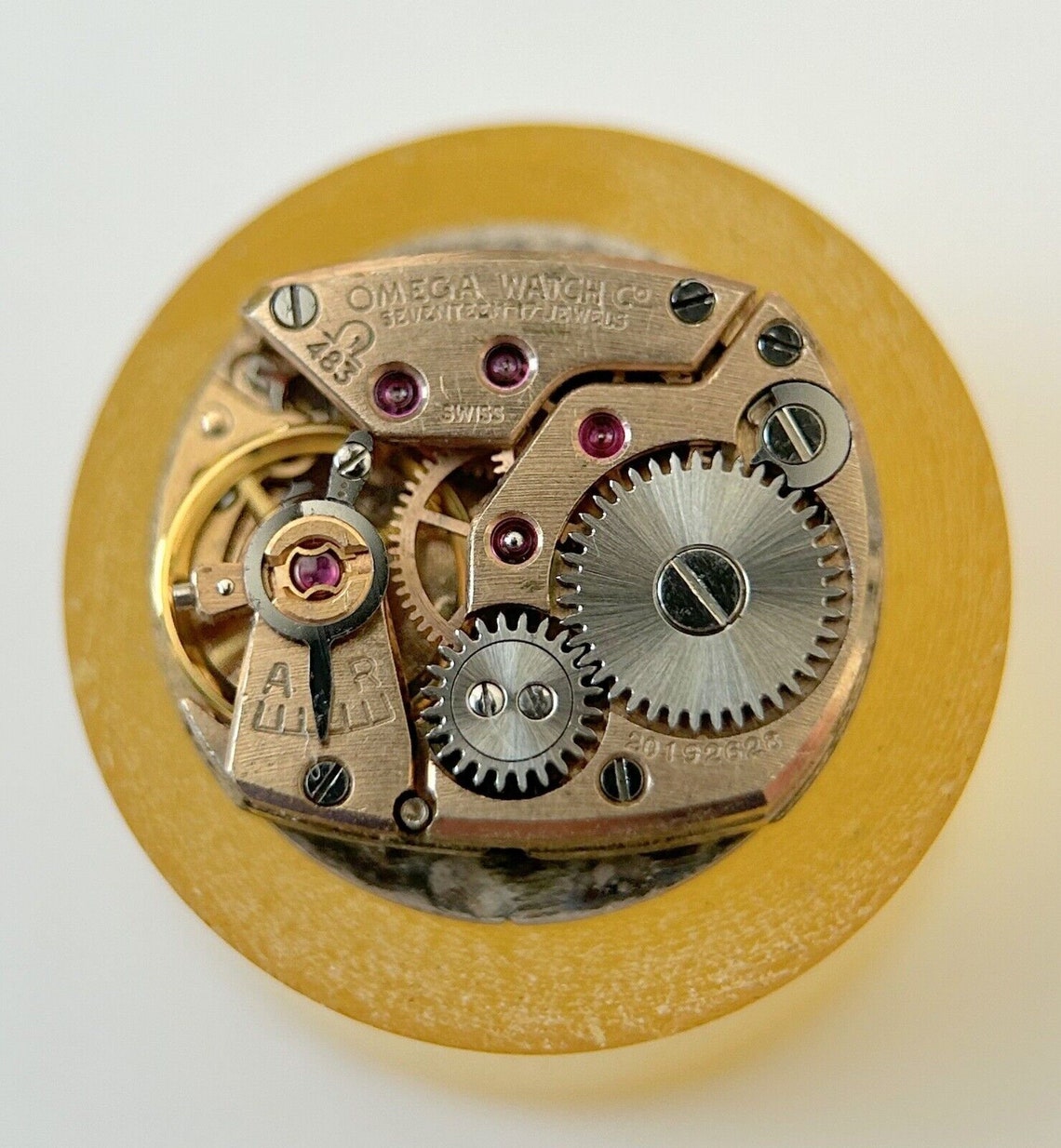 Omega Cal 483 Watch Movement Parts Balance Fork Spring Bridge Barrel ...