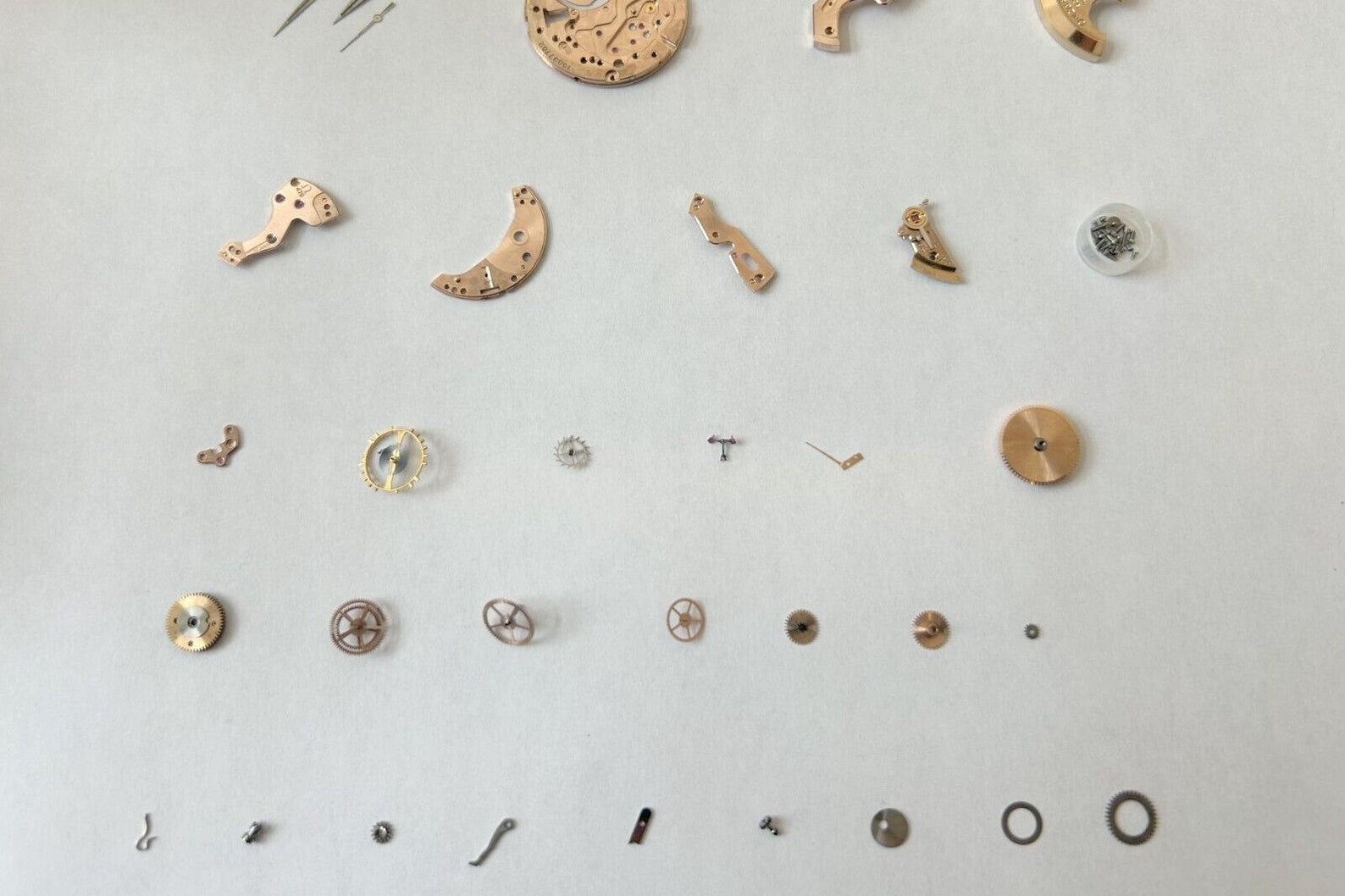 Omega Cal 470 Watch Parts Movement Balance Fork Wheels Springs Bridge ...