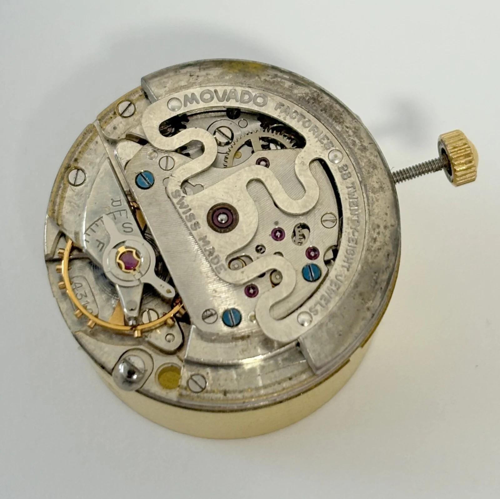 Movado Cal 431 A Watch Parts Movement Balance Fork Spring Bridge Dial ...