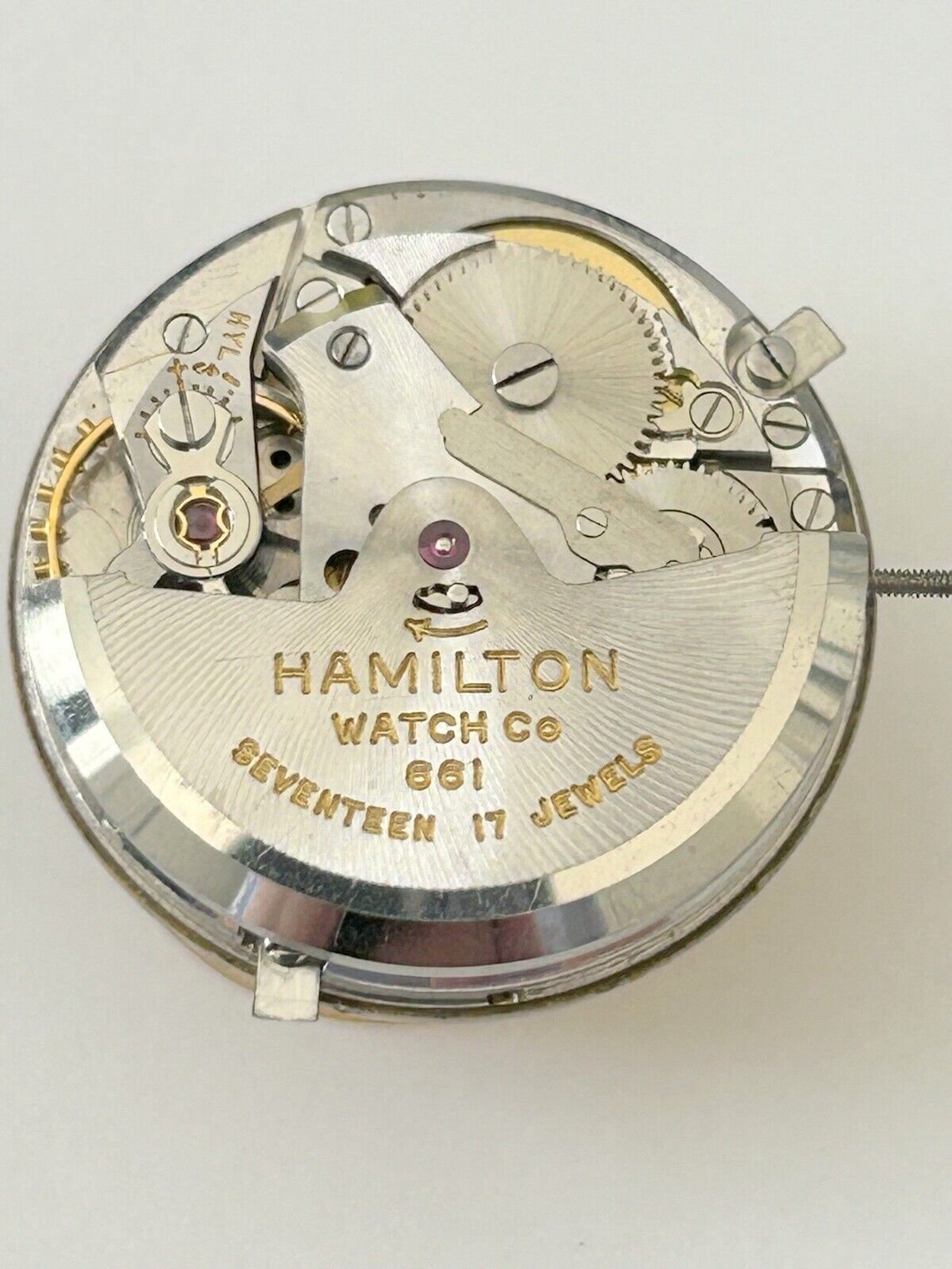 Hamilton Cal 661 Watch Parts Movement Balance Fork Spring Bridge Dial ...