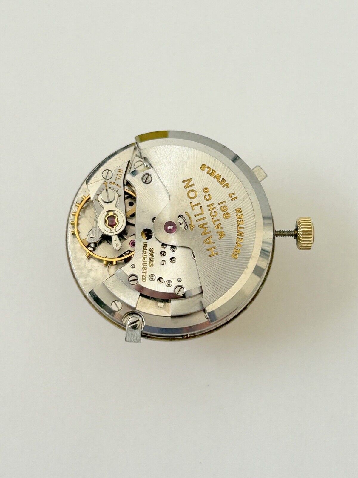 Hamilton Cal 661 Watch Parts Movement Balance Fork Spring Bridge Dial ...