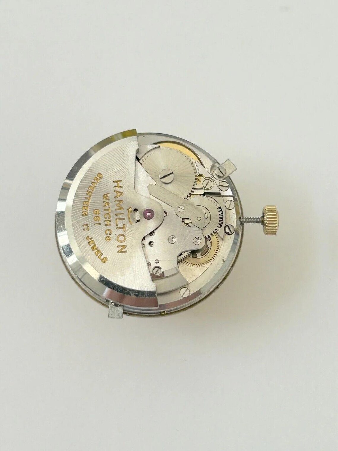 Hamilton Cal 661 Watch Parts Movement Balance Fork Spring Bridge Dial ...
