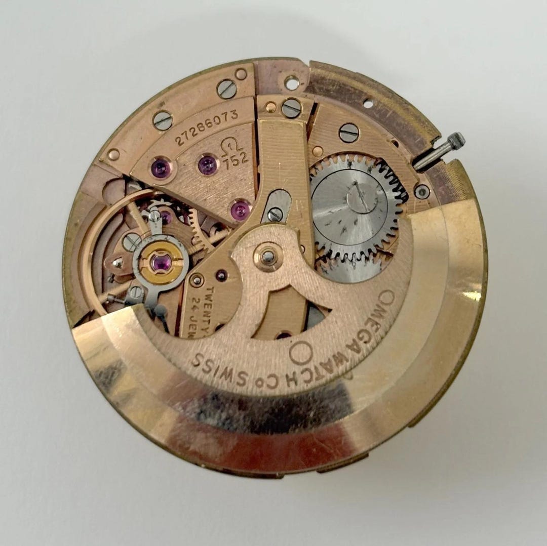 Omega Cal 752 Watch Movement Part Balance Fork Wheel Spring Bridge Disk ...