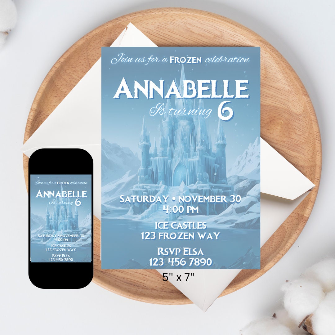 Editable Frozen Birthday Invitation Template, Frozen Inspired ...