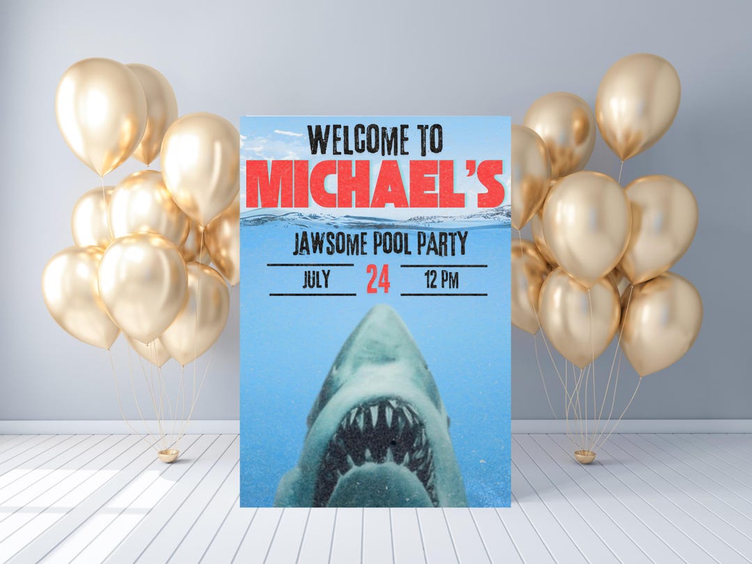 JAWS Themed Inspired Birthday Welcome Poster - Etsy