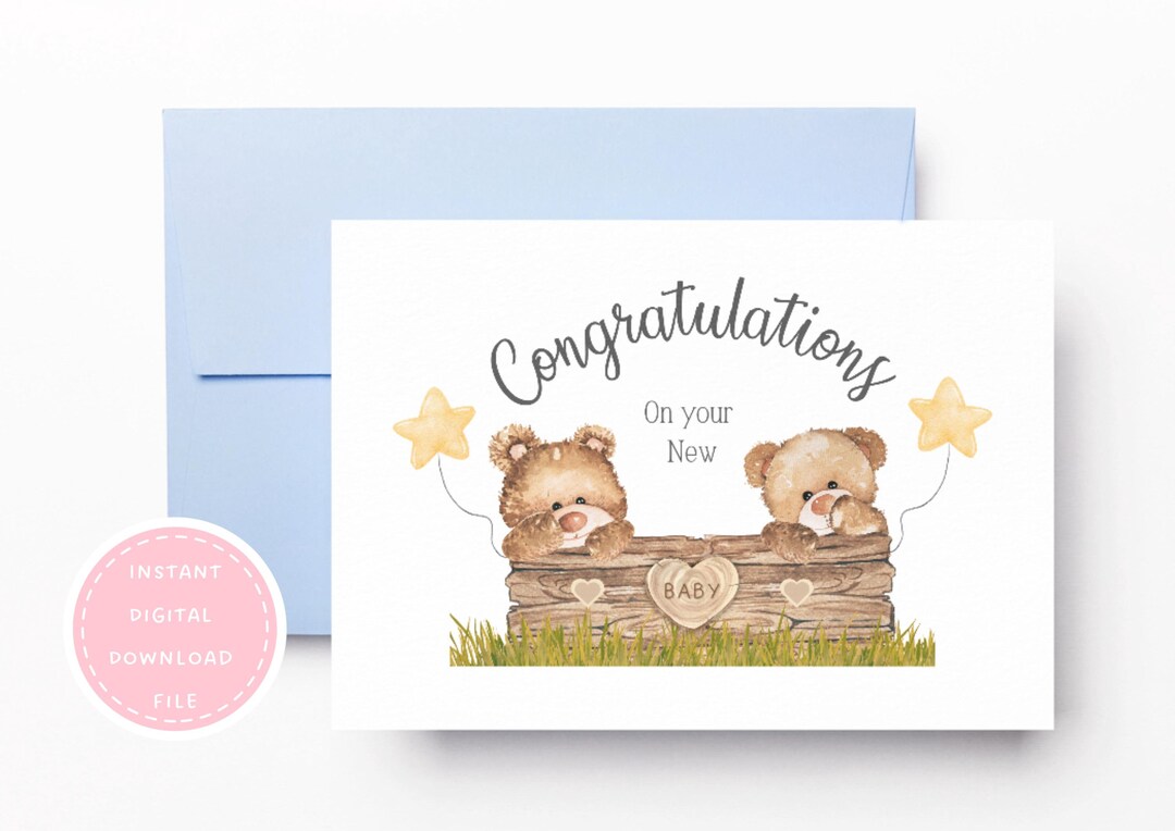 Congratulations on Your New Baby Printable Card | New Baby Digital ...