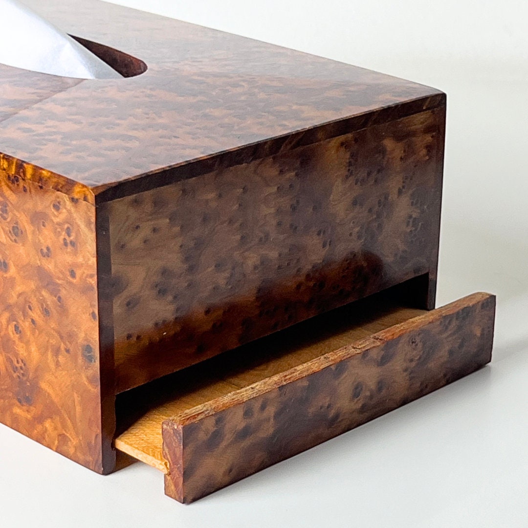 Luxury Handmade Thuya Wood Tissue Box With Secret Compartment Moroccan ...