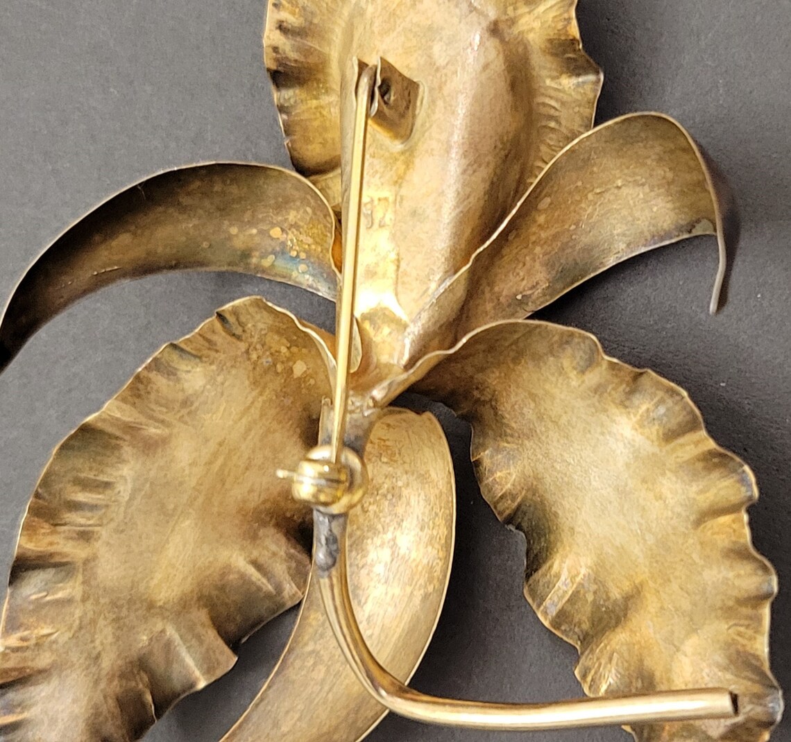 Vintage 3D Gold Tone Orchid Brooch/pin - Etsy