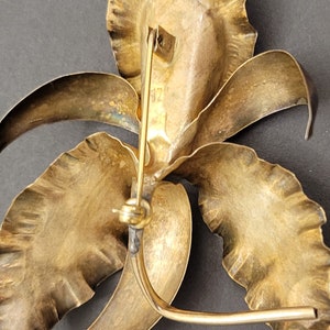 Vintage 3D Gold Tone Orchid Brooch/pin - Etsy