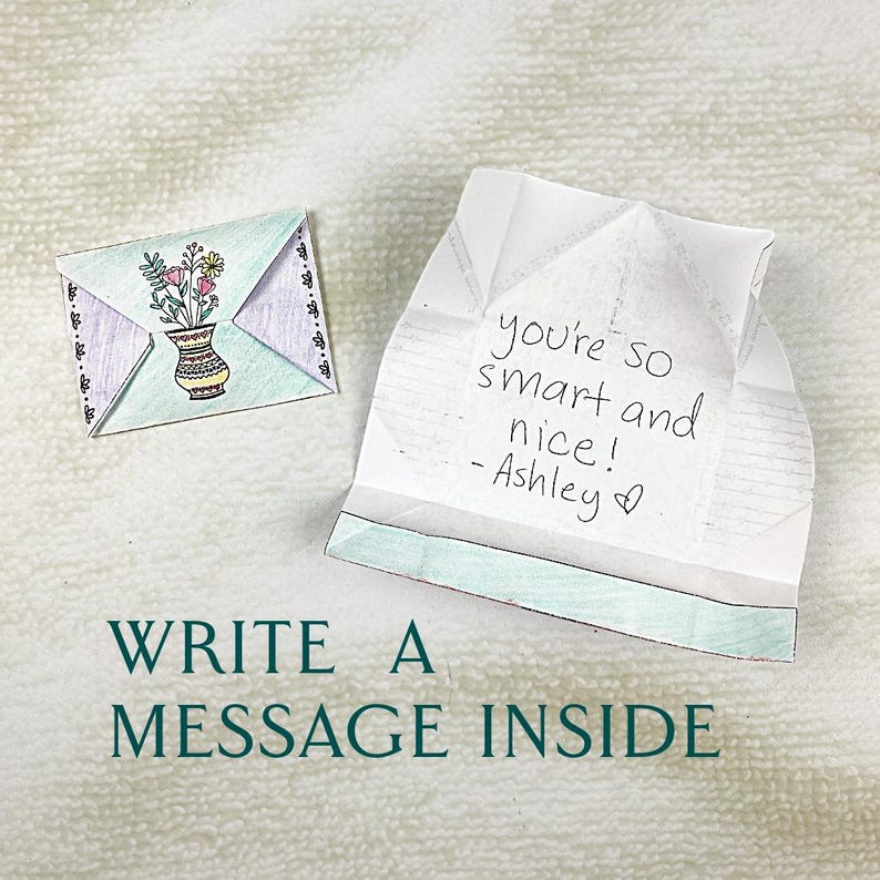 Printable Mini Envelope Template PDF Download Little Party Favor Envelope Pattern Kids Craft ...