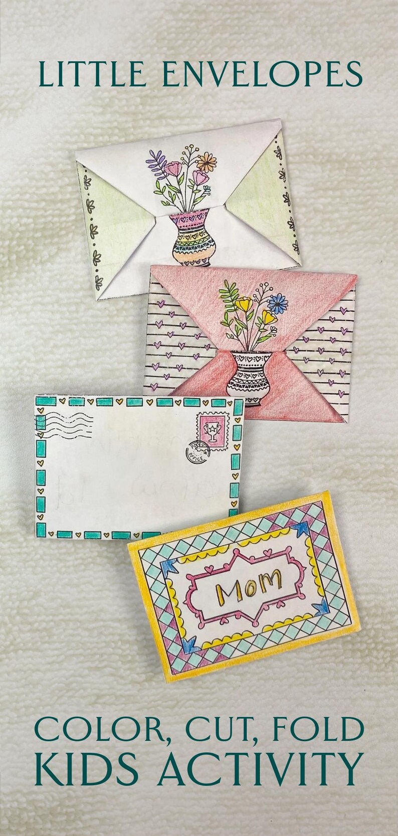 Printable Mini Envelope Template PDF Download Little Party Favor Envelope Pattern Kids Craft ...