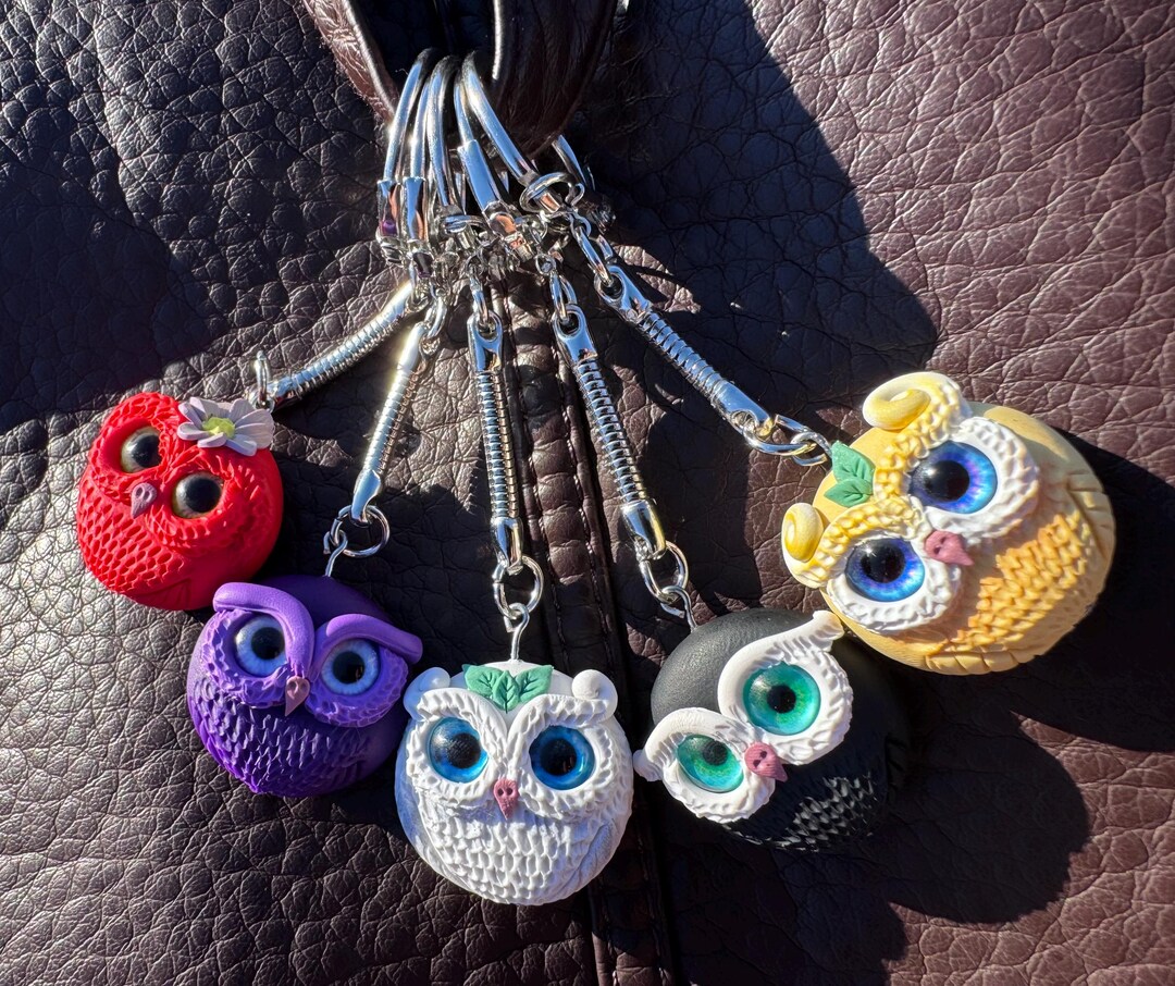 Owl | Polymer Clay | Keychains | Key Ring | Gift | Handmade Jewelry ...