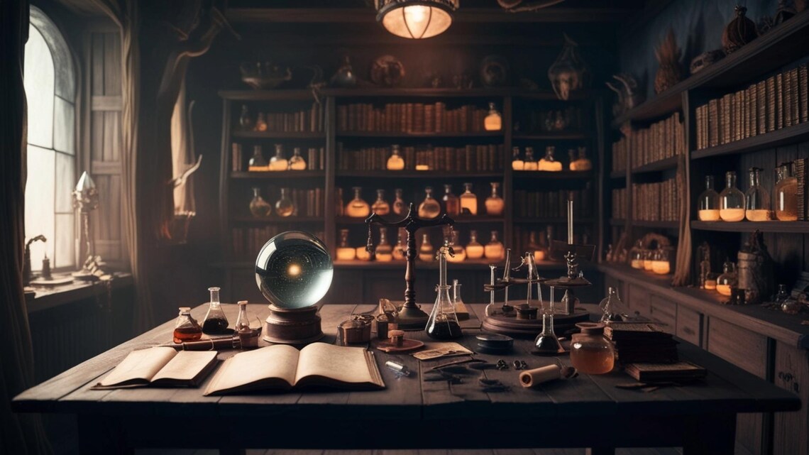 Video Call Backgrounds. Wizard Lab Theme, FIVE Images - Etsy