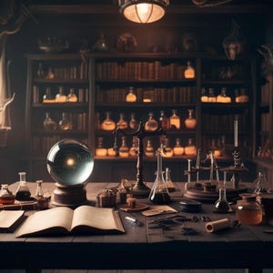 Video Call Backgrounds. Wizard Lab Theme, FIVE Images - Etsy