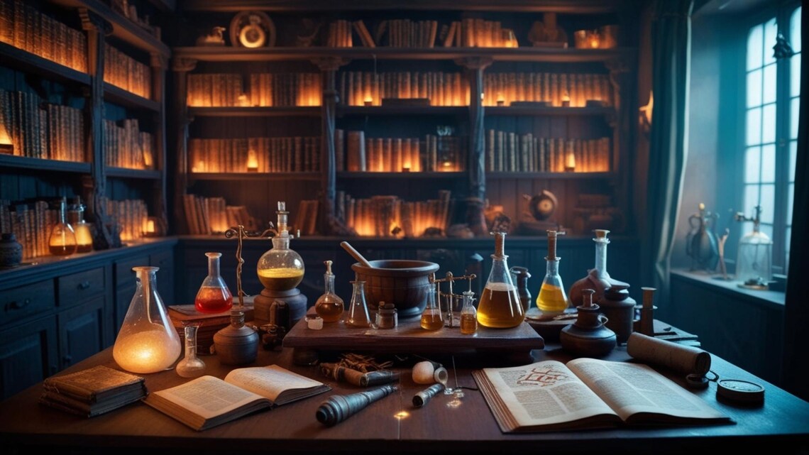 Video Call Backgrounds. Wizard Lab Theme, FIVE Images - Etsy