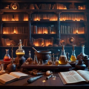 Video Call Backgrounds. Wizard Lab Theme, FIVE Images - Etsy