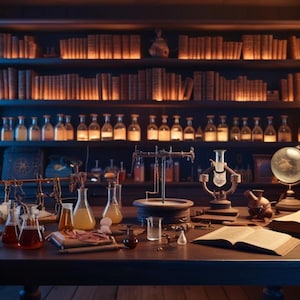 Video Call Backgrounds. Wizard Lab Theme, FIVE Images - Etsy