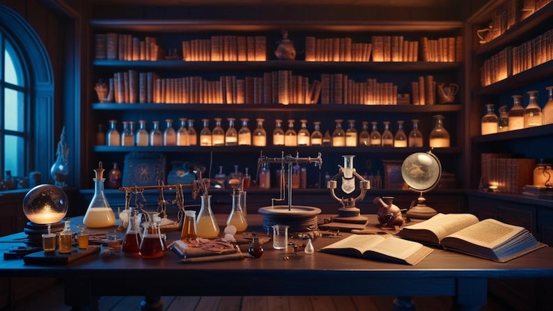 Video Call Backgrounds. Wizard Lab Theme, FIVE Images - Etsy