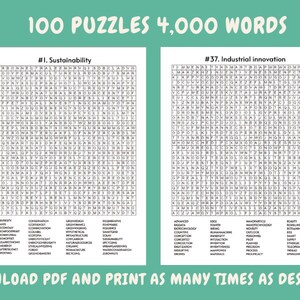 100 Science and Innovation Word Search Puzzles Bundle With Solutions - Etsy