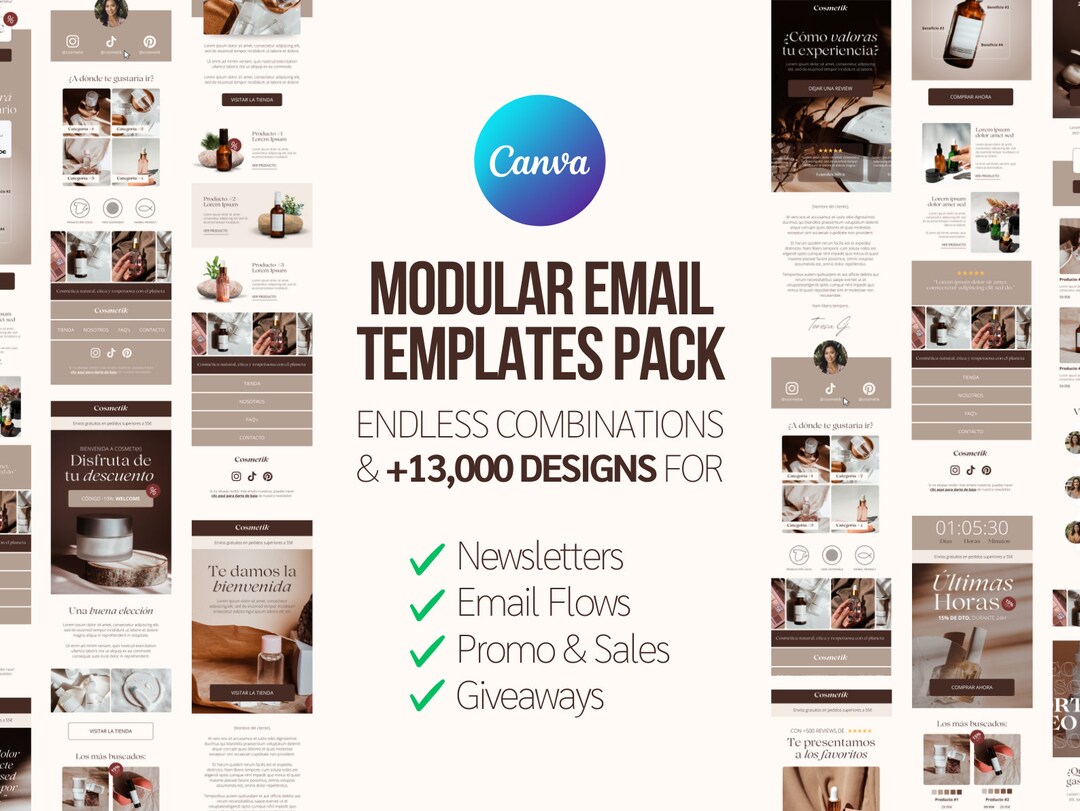 Modular Email Templates Pack / 30 Combinable Blocks / Easily Editable ...