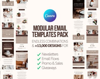 Modular Email Templates Pack / 30 Combinable Blocks / Easily Editable ...