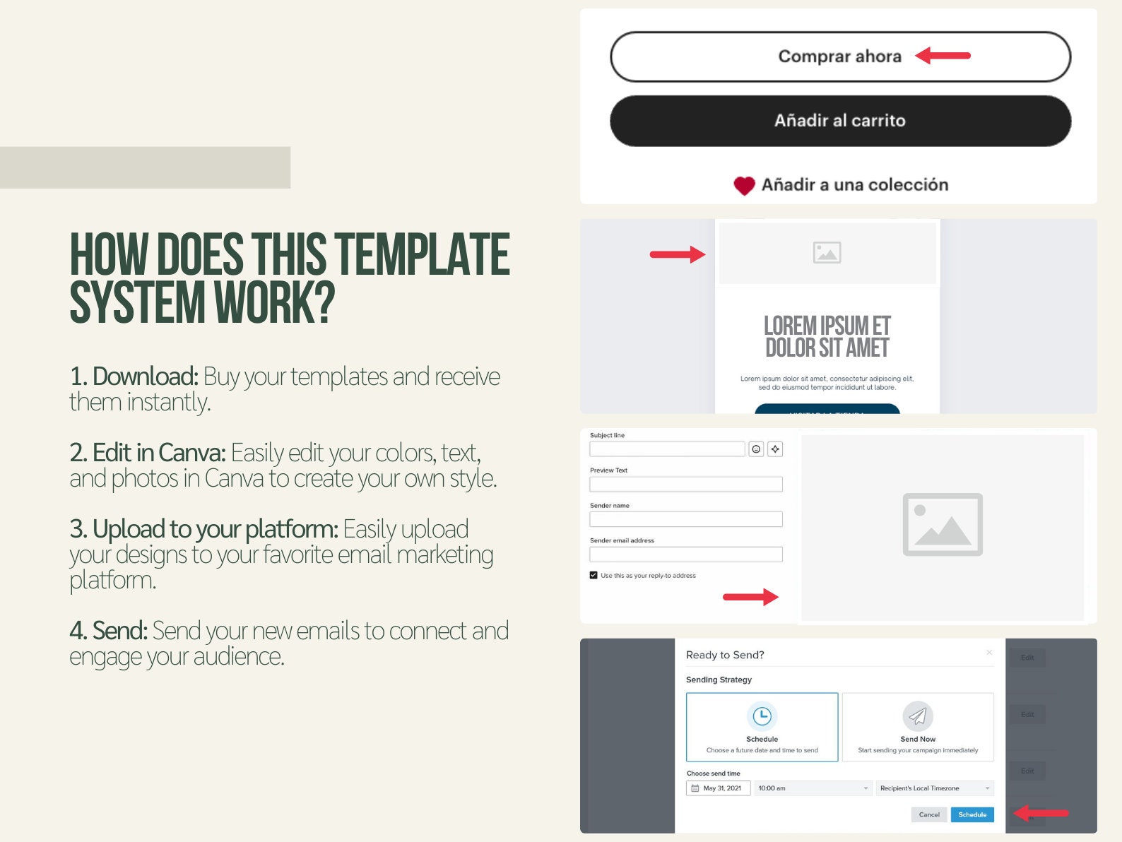 Modular Email Templates Pack / 30 Combinable Blocks / Easily Editable ...