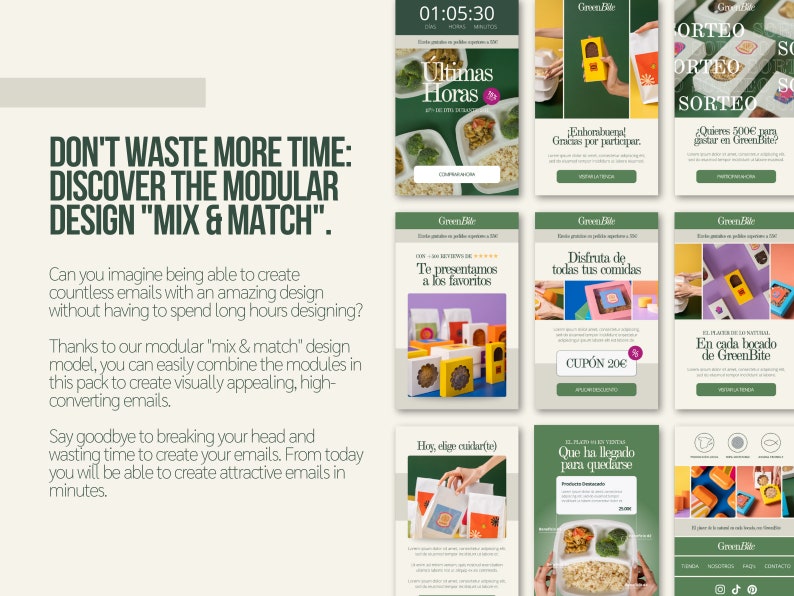 Modular Email Templates Pack / 30 Combinable Blocks / Easily Editable ...