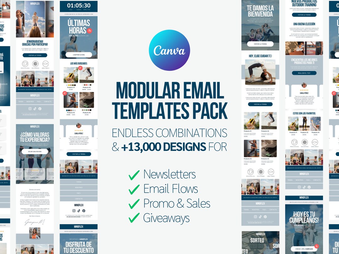 Modular Email Templates Pack / 30 Combinable Blocks / Easily Editable ...