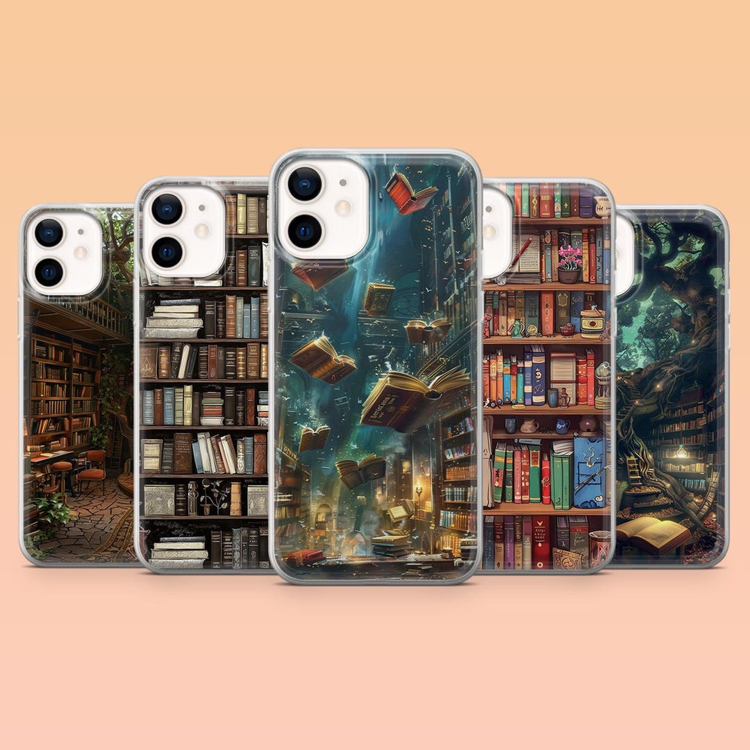 Fantasy Bookish Phone Case Reader Library Cover for iPhone 16, 15, 14 ...