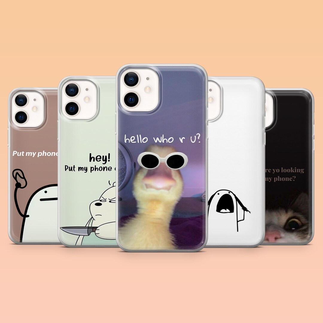 Funny Phone Case Meme Joke Cover for iPhone 16, 15, 14, 13, 12, Samsung ...