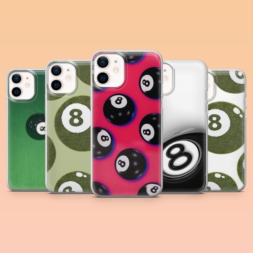 8 Ball Phone Case Billiard Pool Cover for iPhone 16, 15, 14, 13, 12 ...