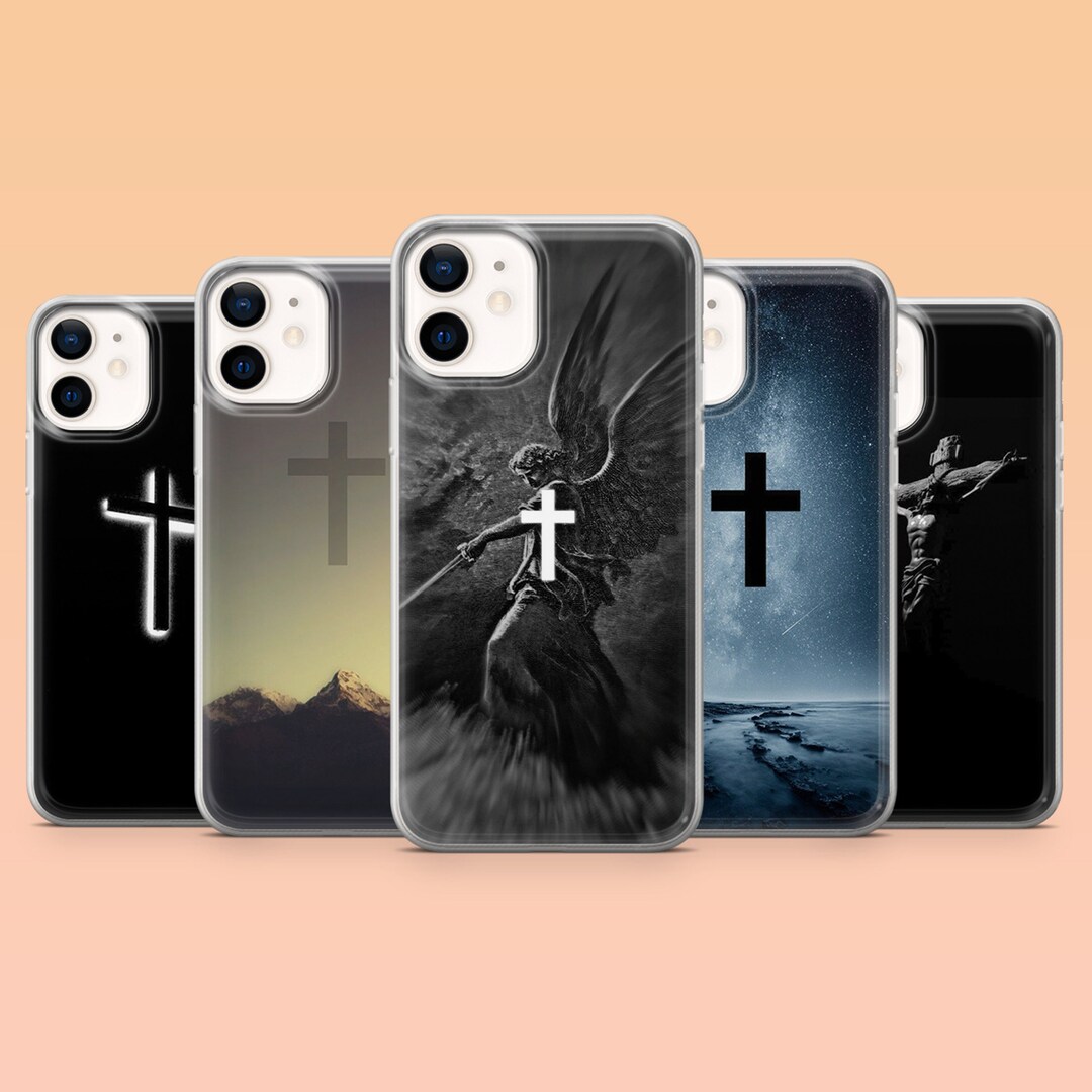 Cross Phone Case Christianity Jesus Cover for iPhone 16, 15, 14, 13, 12 ...