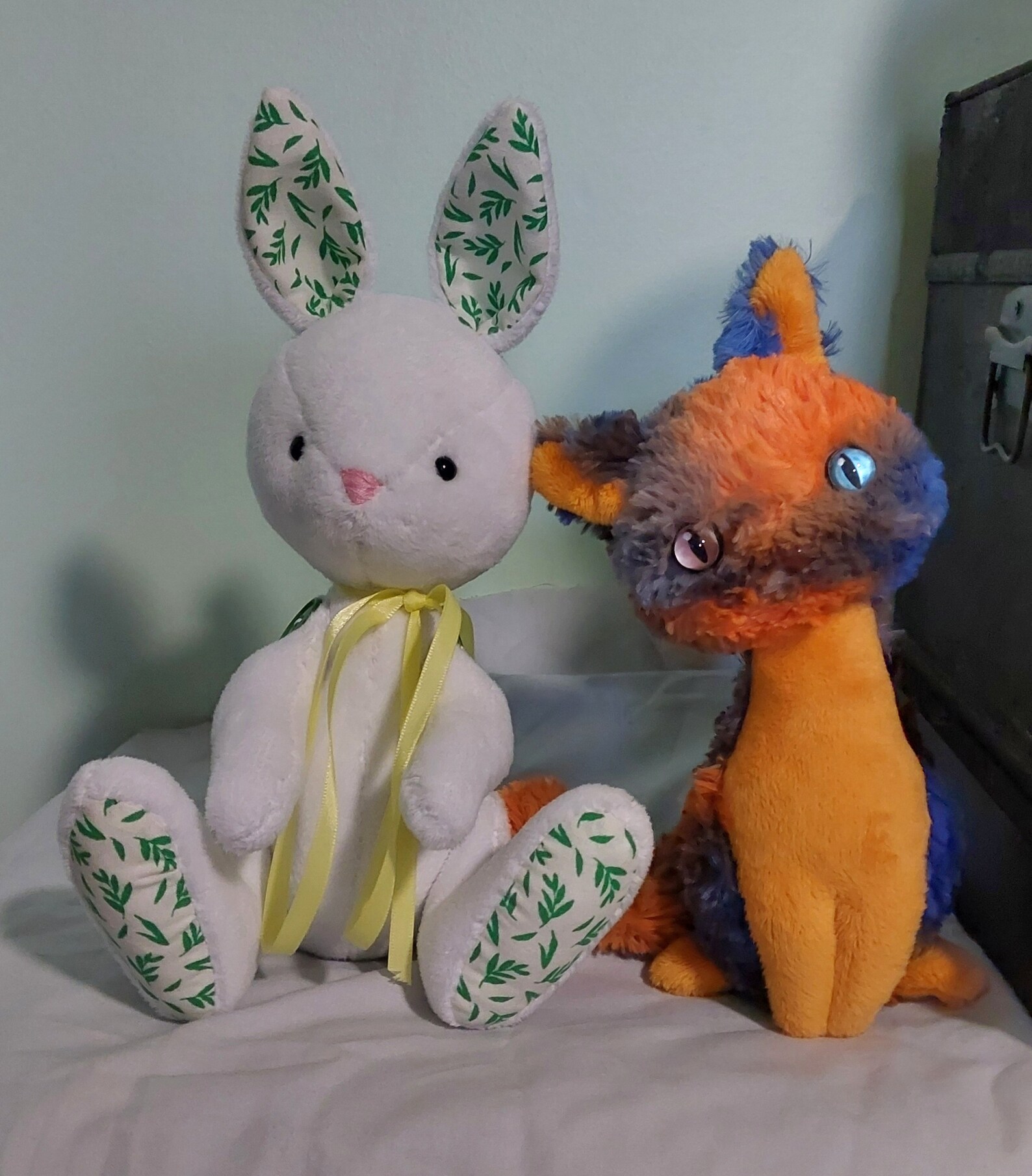 Button Jointed Plush White Rabbit - Etsy