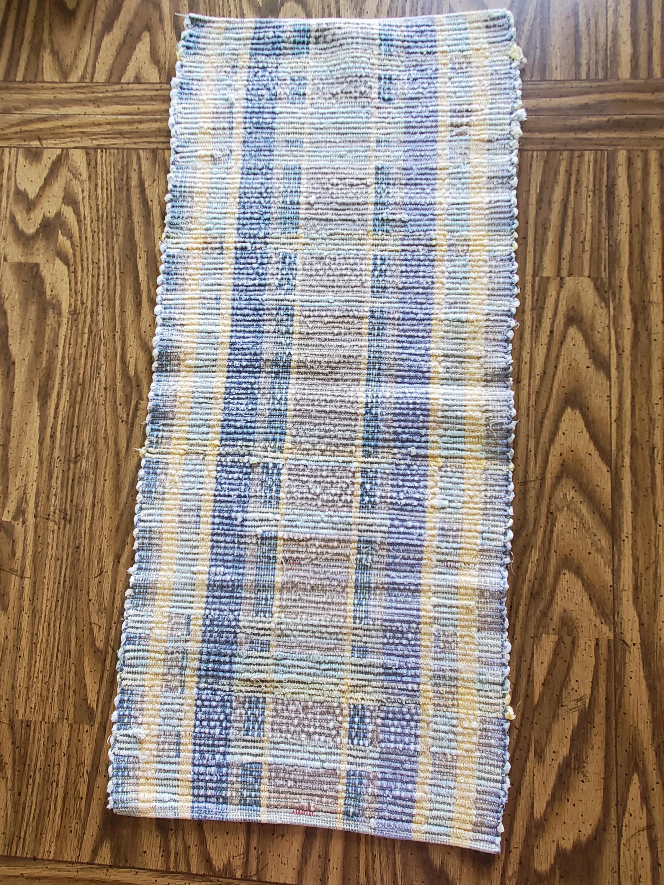 Handwoven Placemats and Table Runner in Blues and Yellows Using the Rag ...