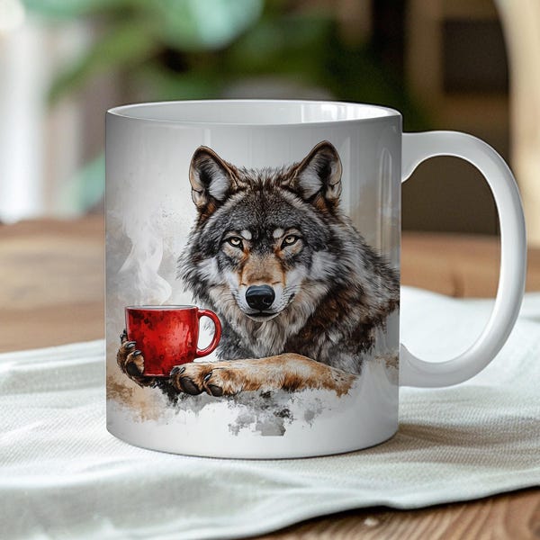 Wolf Coffee Mug - Etsy