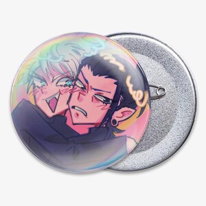 Jujutsu Kaisen JJK Holographic Button Pins gojo, Megumi, Yuji, Satosugu ...