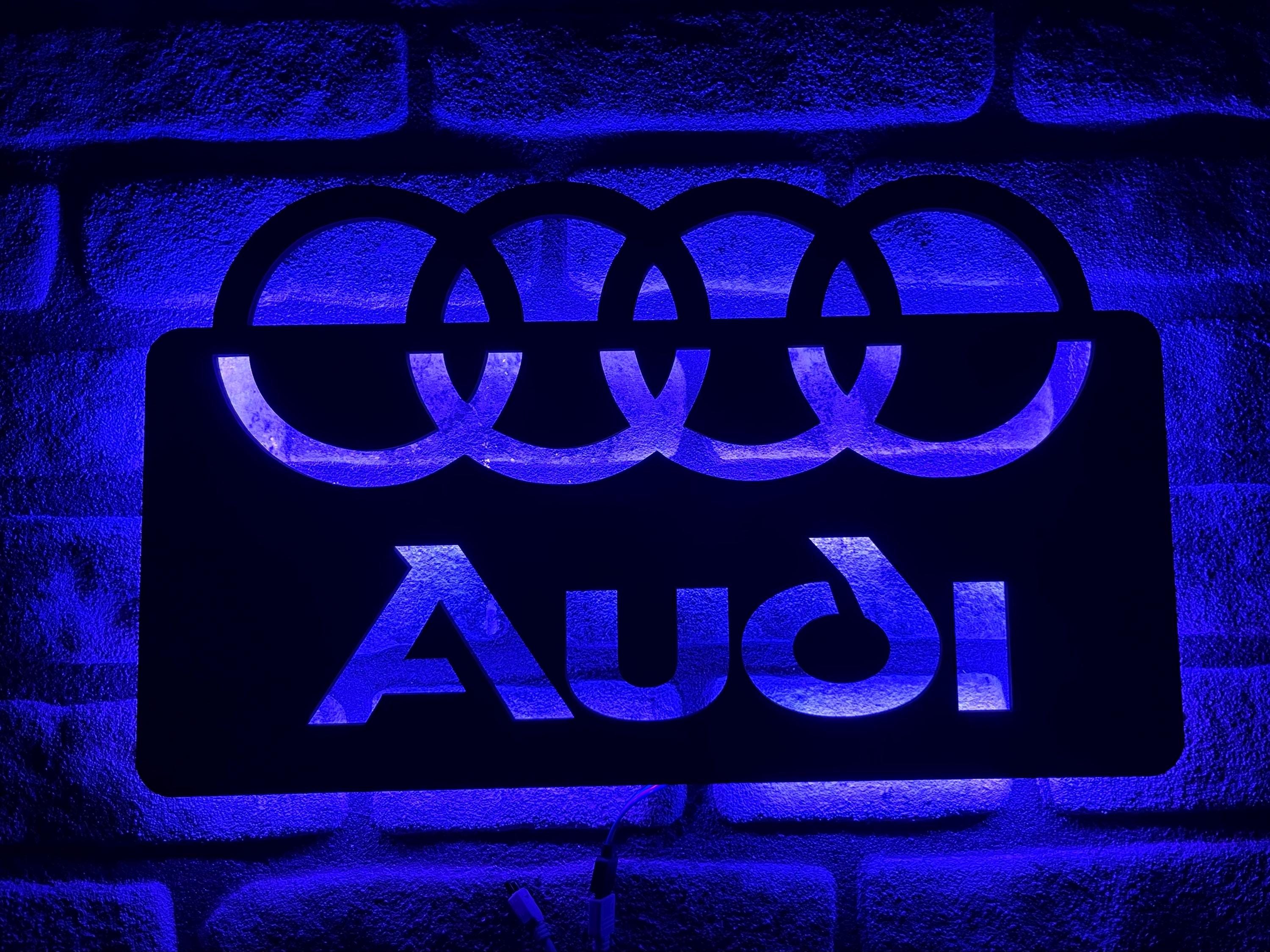 Audi Logo Led Sign, Audi Sign, Audi Rs Sign, Car Sign, Garage Decor ...