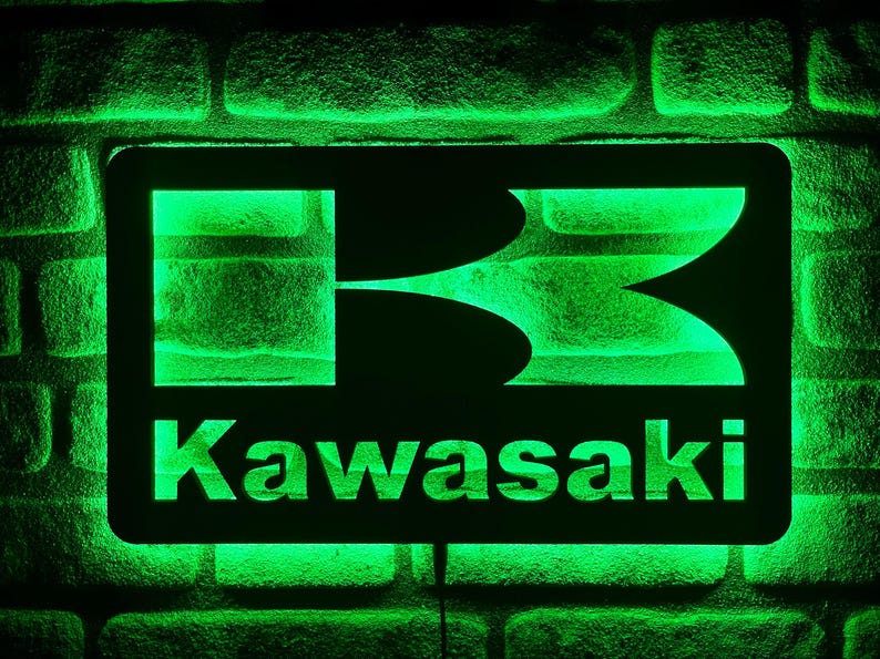Kawasaki Led Sign, Kawasaki Wall Art, Kawasaki Wall Sign, Kawasaki Wall ...