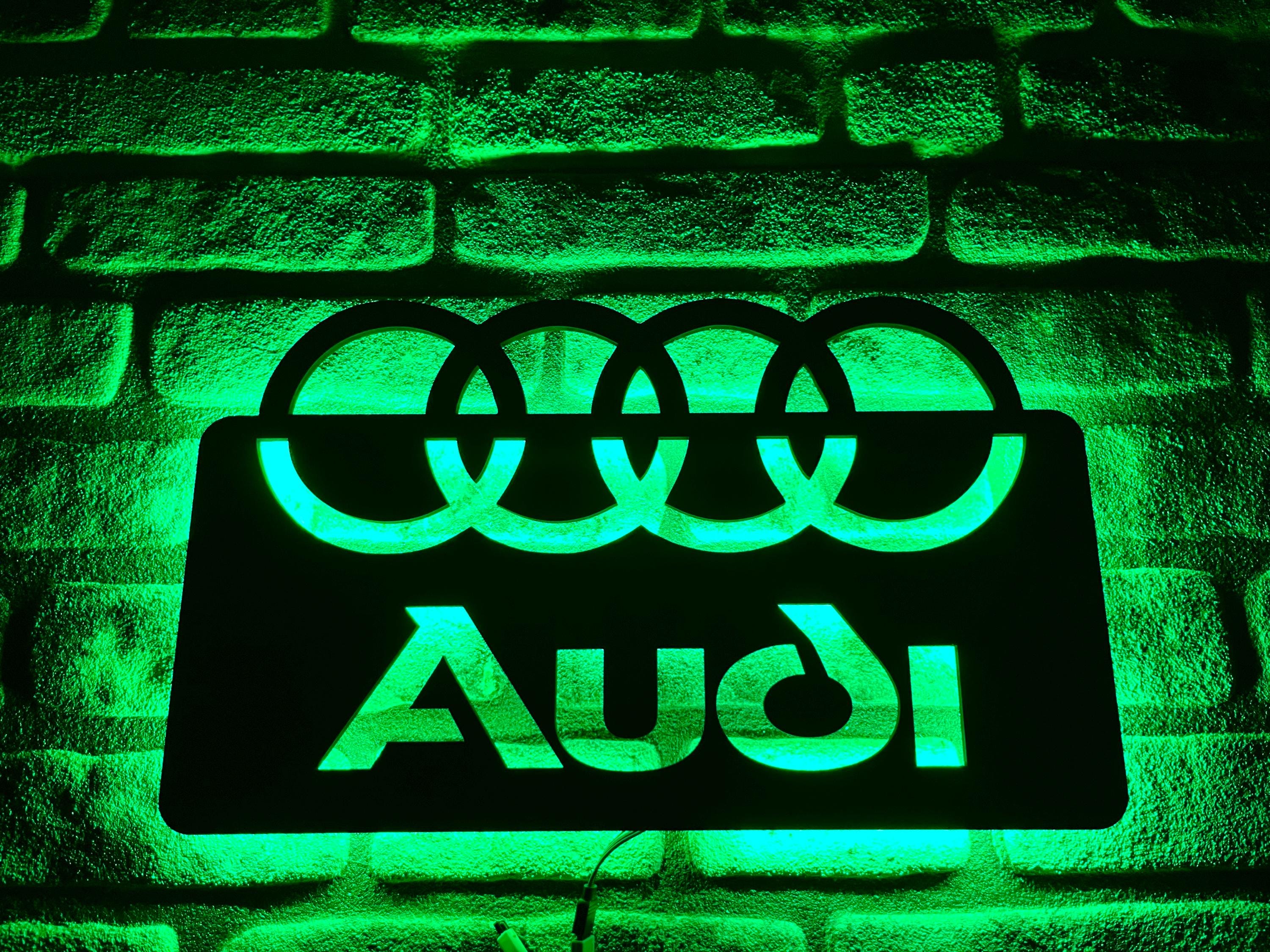 Audi Logo Led Sign, Audi Sign, Audi Rs Sign, Car Sign, Garage Decor ...